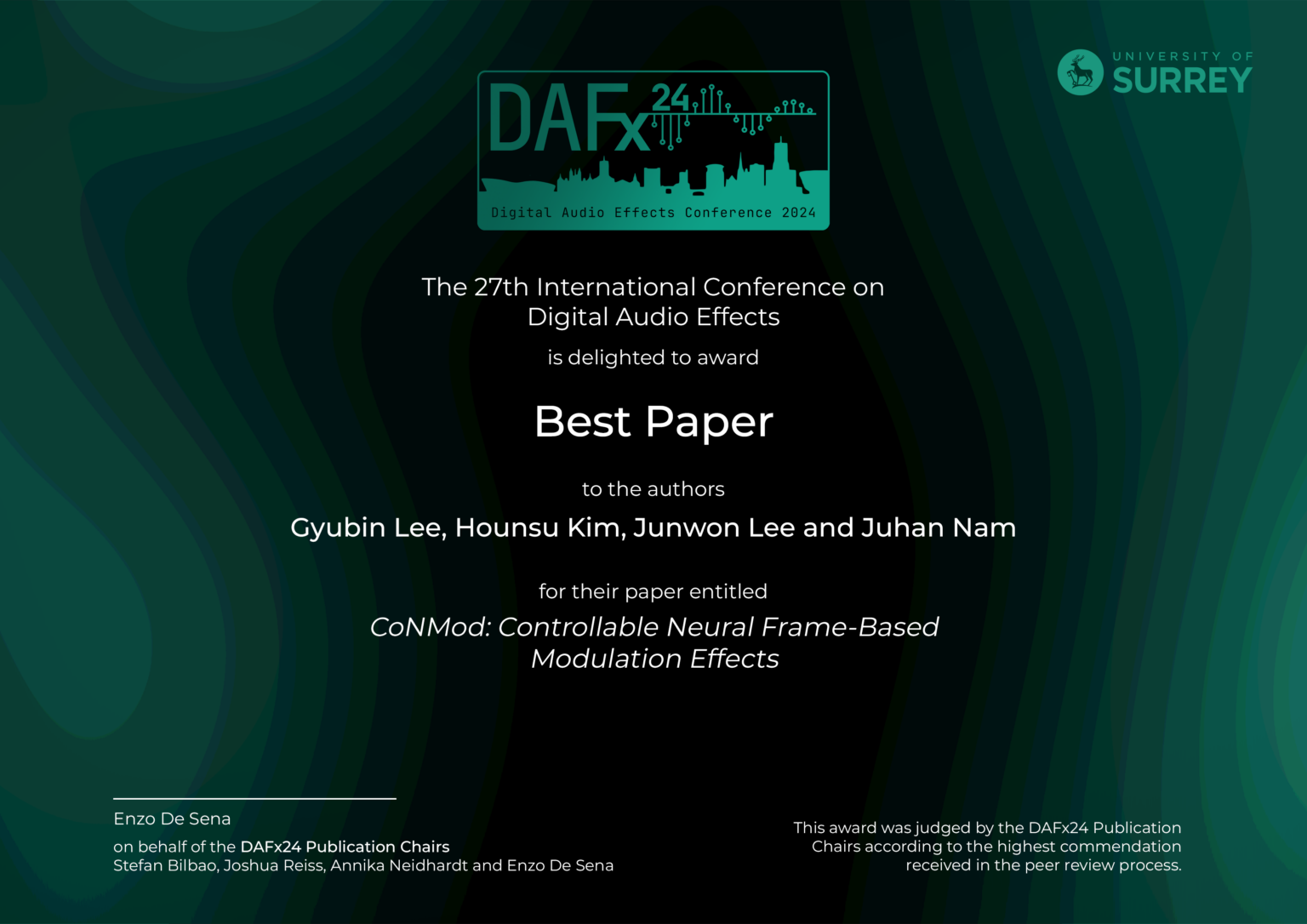 DAFx24 – The 27th International Conference on Digital Audio Effects